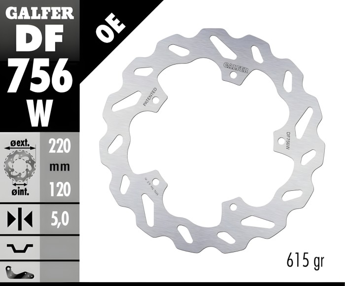 Disc Brake Galfer Fixed Belakang Motor Bmw S1000RR'09 220mm Disc Wave