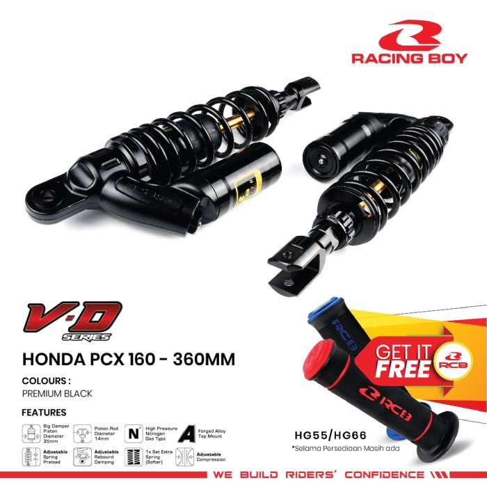 Shock Shockbreaker Racing Boy RCB VD Premium Black Series Honda PCX 160 ...